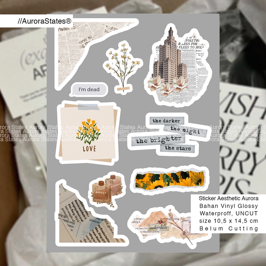Jual Stiker Aesthetic Vogue Sticker Vintage Vogue Uncut Custom Sticker ...