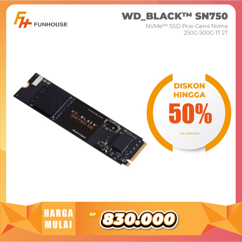 Jual WD_BLACK™ SN750 NVMe™ SSD Pcie Gen3 Nvme 250G 500G 1T 2T | Shopee ...