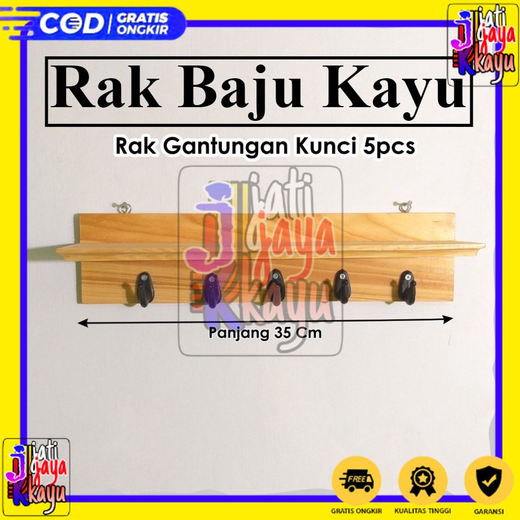 Jual KAPSTOK RAK GANTUNGAN BAJU KAYU MOTIF NATURAL / KAPSTOK KAYU CLEAR ...