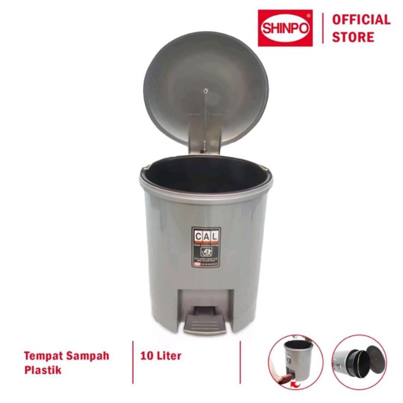 Jual Shinpo Tempat Sampah Injak Bulat Plastik Dustbin 10L SIP 840 S | Shopee Indonesia