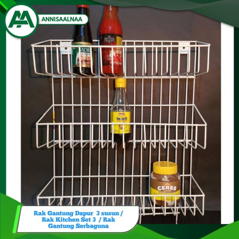 Jual Kitchen Set Rack 3 Susun / Rak Bumbu / Rak Botol Susun 3 / Rak ...