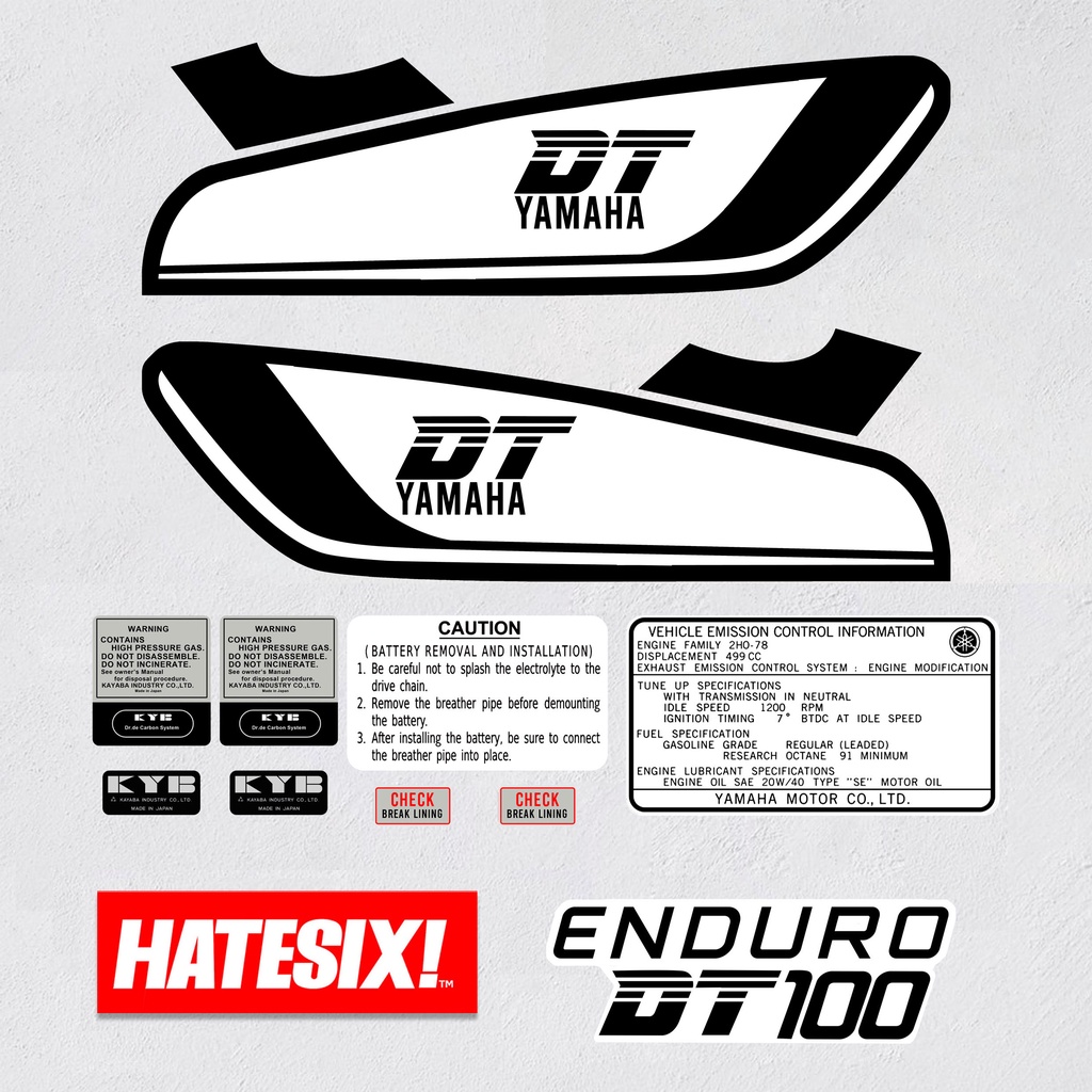 Jual Sticker Stiker Decal Yamaha DT Enduro Hatesix | Shopee Indonesia