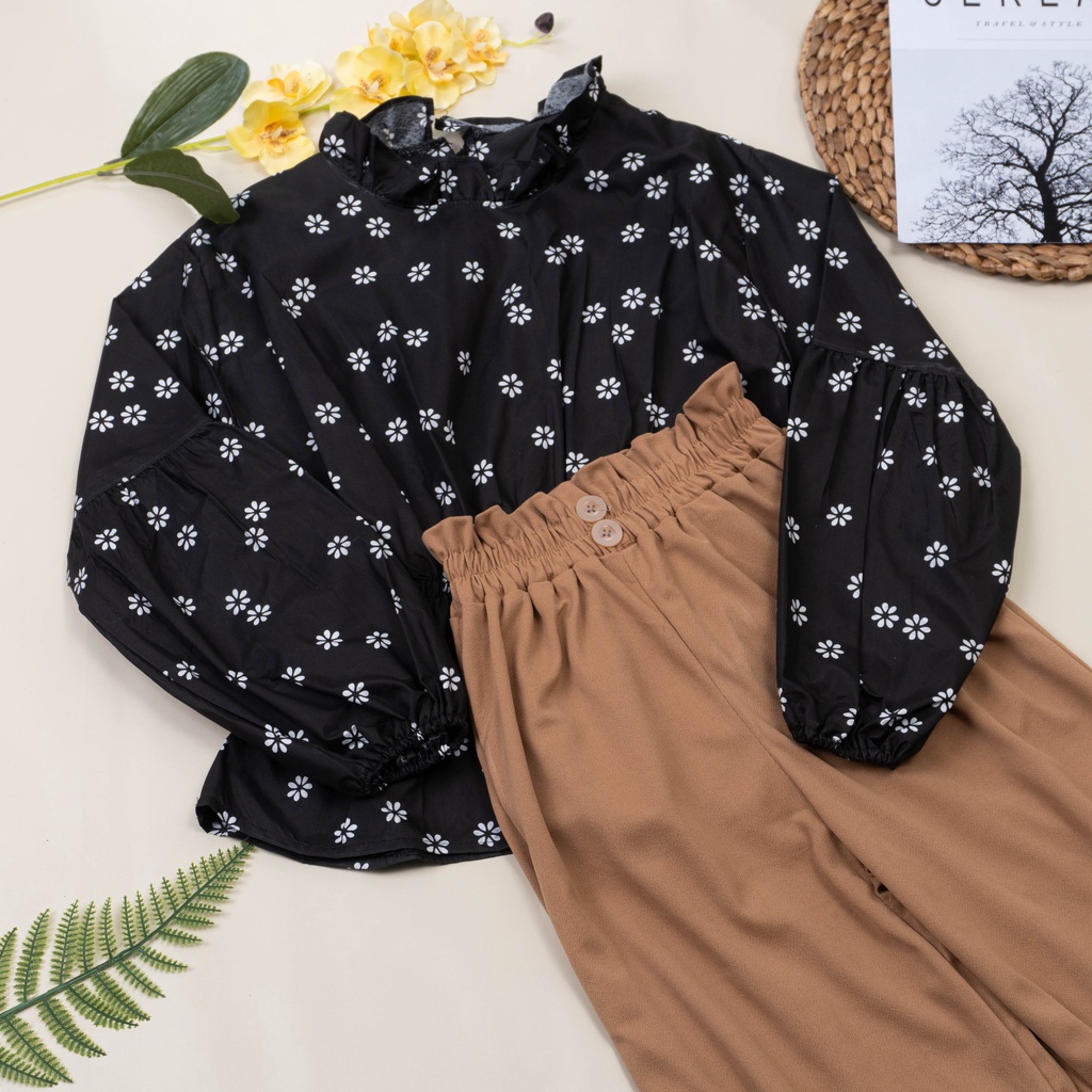 Jual IL - SETELAN BYTHA MOTIF BUNGA TERBARU / ONE SET KULOT BUTTON 2 ...