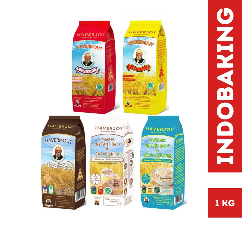 Jual Haverjoy Oatmeal 1kg Australian Oat Havermout Instant Rolled Quick ...
