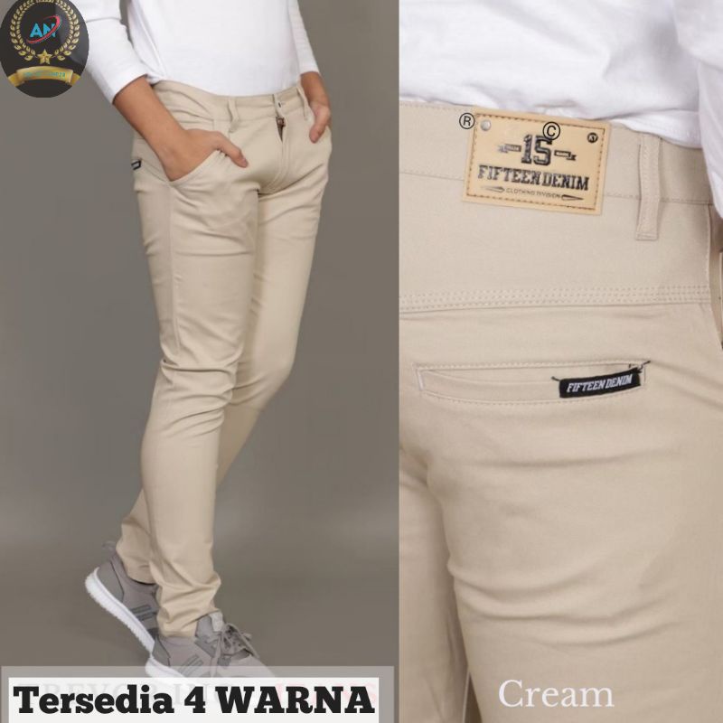 Jual CELANA PRIA CHINO Slim fit Panjang Pria Kerja kantor Santai Liburan Cowok Original Fifteen ...
