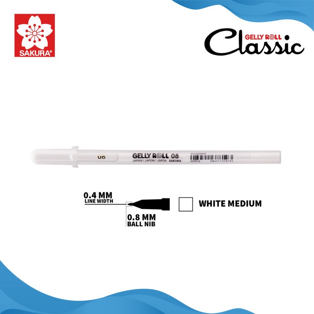 Jual Pulpen Sakura Gelly Roll Classic White Gel Pen Bolpen Gelly Roll ...