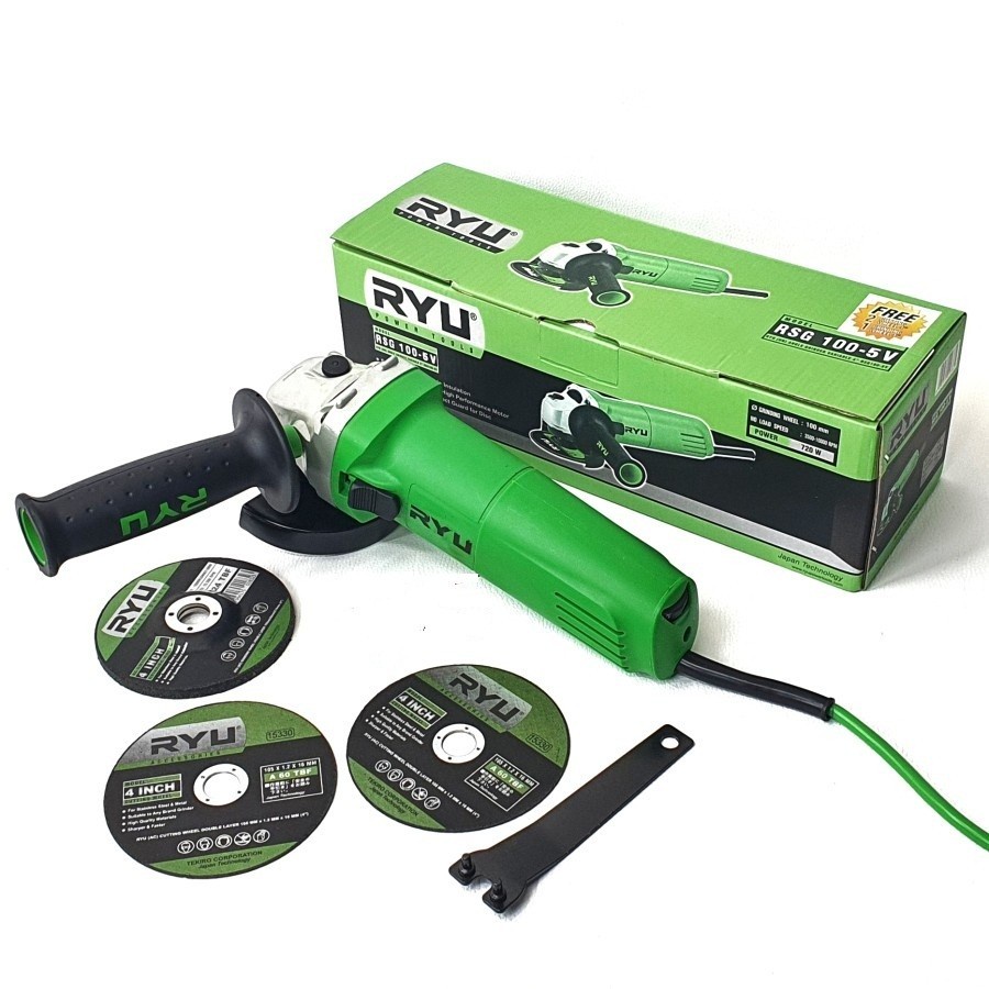 Jual RYU Mesin Gerinda Tangan 4" Variable Speed RSG 100-5V Switch Depan Gurinda Grinda Listrik ...