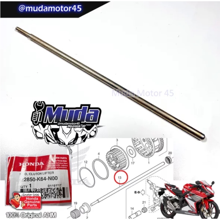 Jual STUT PANJANG TONJOKAN KOPLING CBR250RR 22850-K64-N00 KAWAT PAKU ...