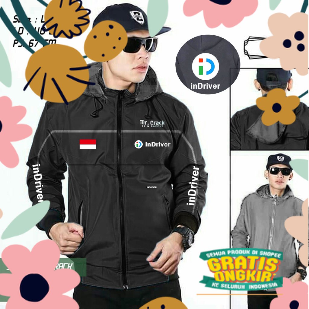 Jual JAKET INDRIVER PARASUT // JAKET BOLAK BALIK / JAKET SABLON / JAKET ...