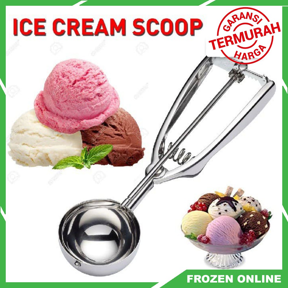 Jual Scoop Ice Cream 4 5 CM Skop Scop Es krim Stainless Sekop Sendok Es Krim | Shopee Indonesia