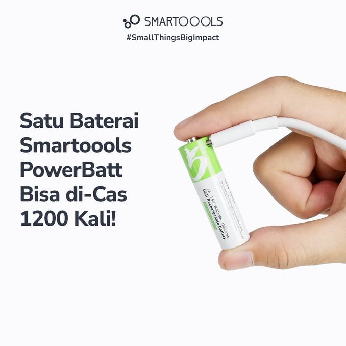 Jual Smartoools PowerBatt AA 1.5V 2pcs Type-C USB Rechargeable Battery | Shopee Indonesia