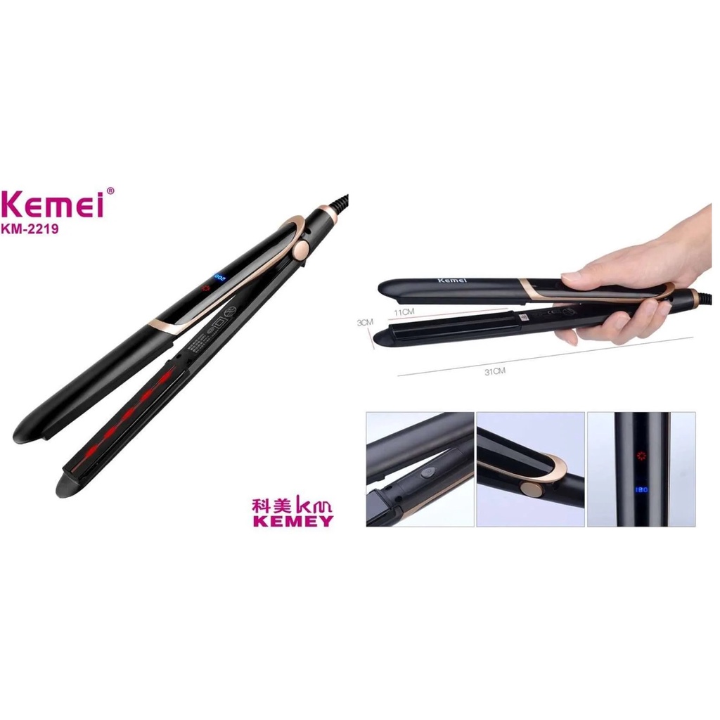 Jual Kemei Km 2219 Hair Straightener Catokan Rambut Infrared Ceramic