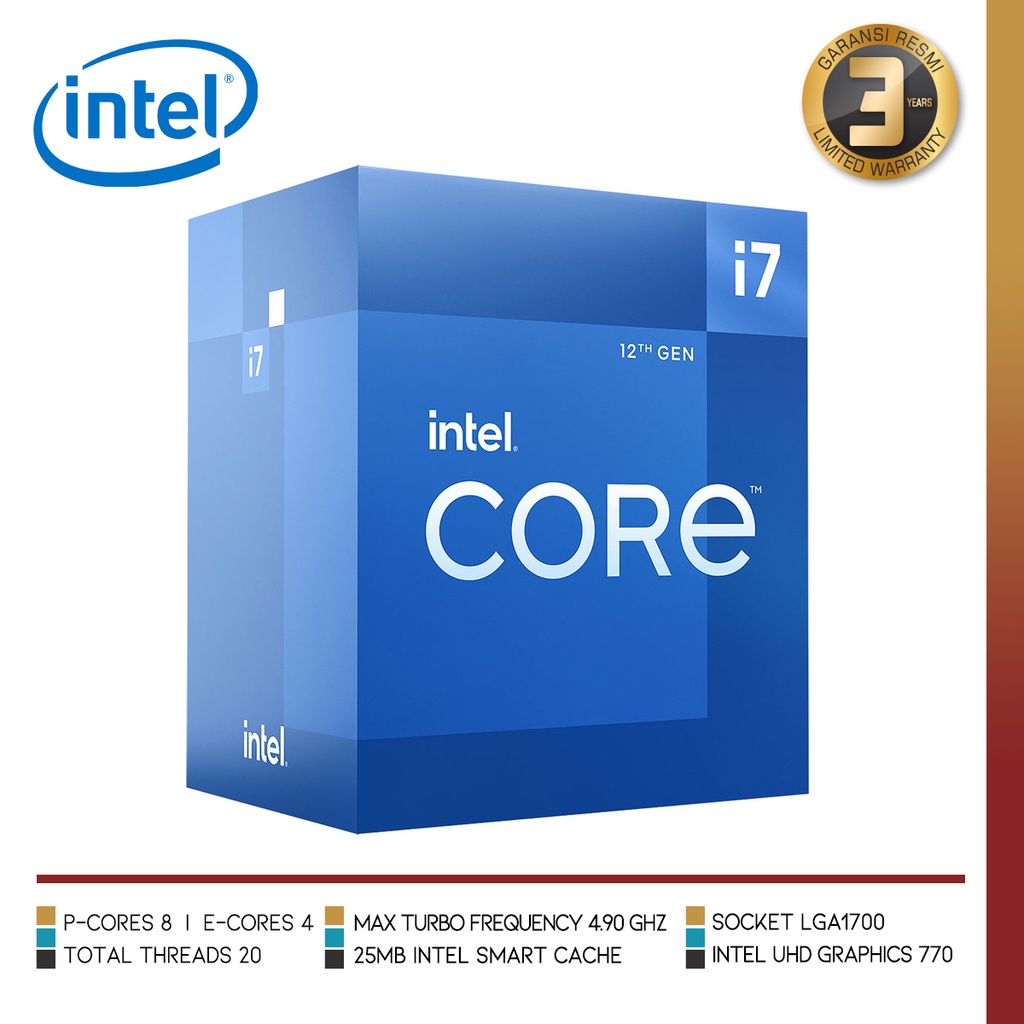 Jual INTEL CORE I7 12700 | Desktop Processor 12 (8P+4E) Cores LGA 1700 ...