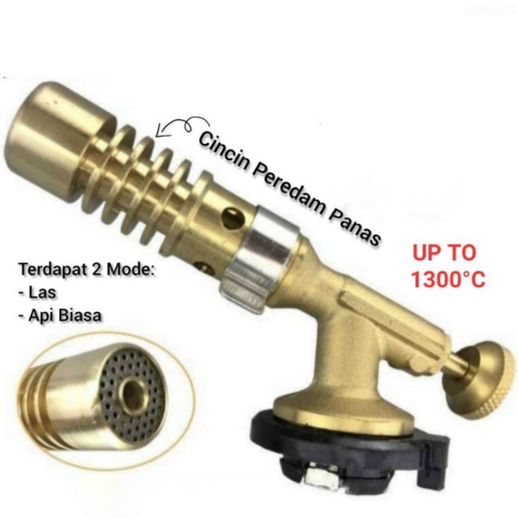 Jual Portable Gas Torch Kepala Las Flame GunAlat BBQ Blow Torch Full Kuningan Alat Panggangan ...