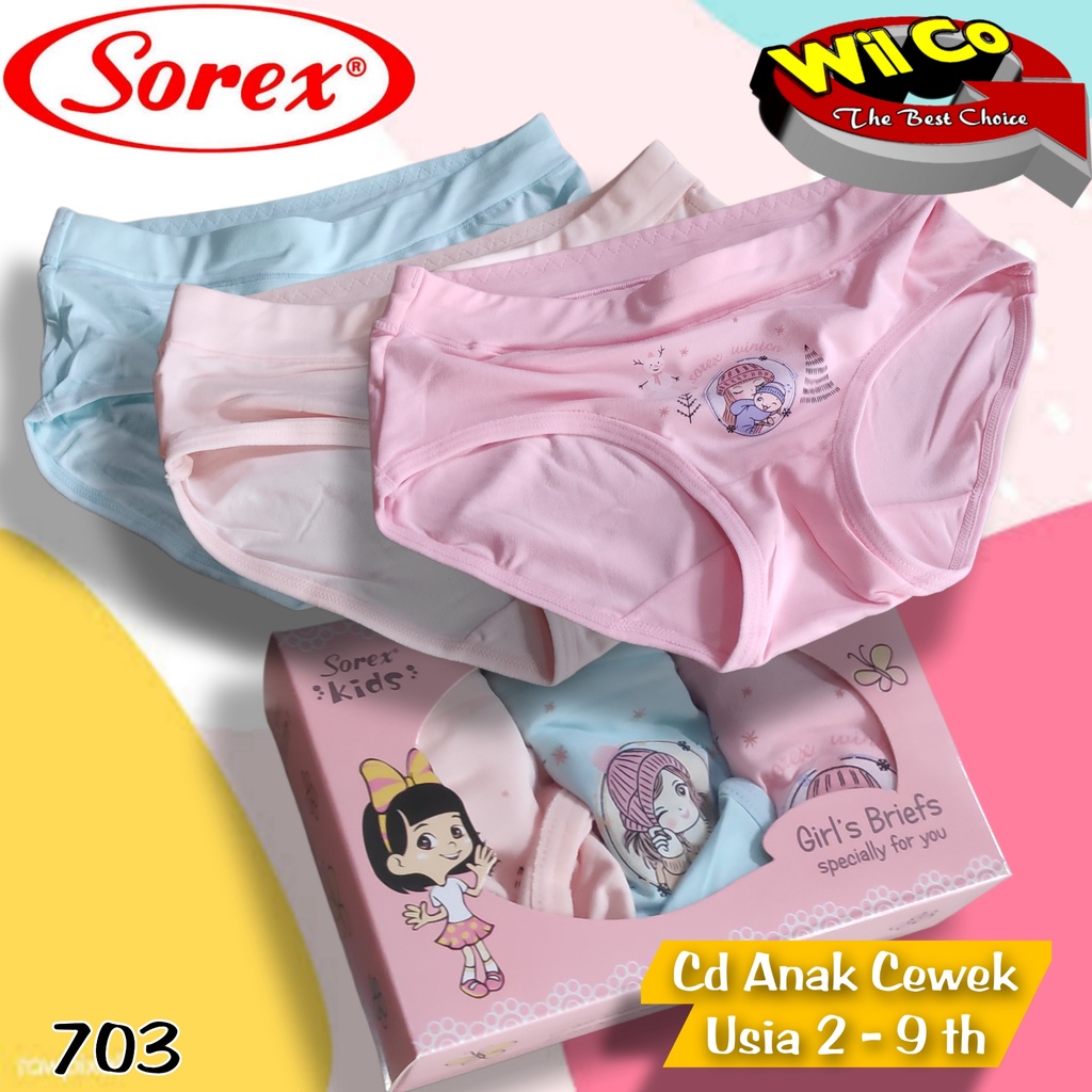 Jual K703 Sorex Kids Celana Dalam Anak Perempuan, Cd Anak Perempuan Size M L XL (Usia 2 -- 9 th ...