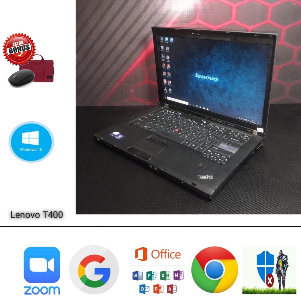 Jual Laptop Lenovo T400 Thinkpad CPU @ 2.4GHz Ram 4GB SSD 256/500 ...
