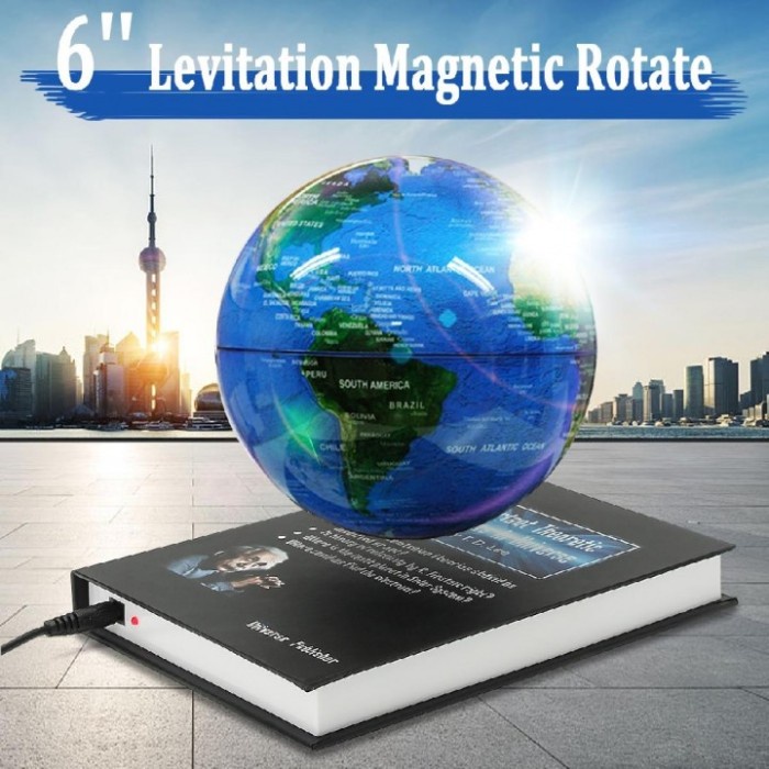 Jual Magnetic Levitation Rotate Floating 360 Globe With Book Magnetic ...