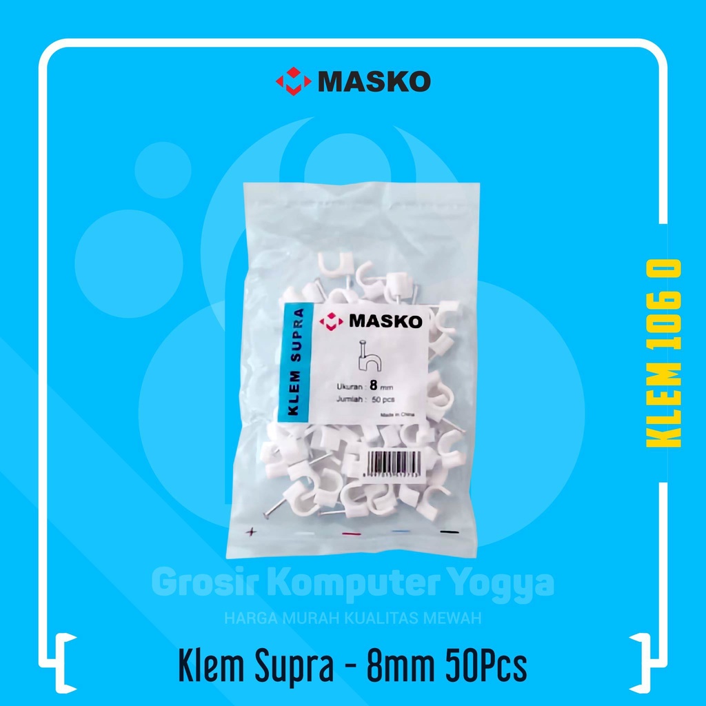 Jual Masko Klem Supra 8mm 50Pcs Klem Kabel Paku Beton | Shopee Indonesia