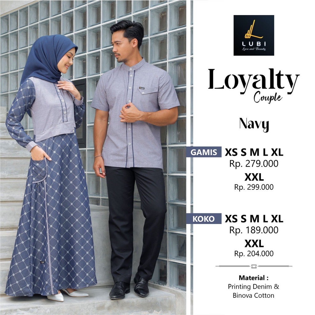 Jual [ SALE ] COUPLE 2023 LUBI LOYALTY NAVY BRUKAT MEWAH DRESS KOKO XS ...