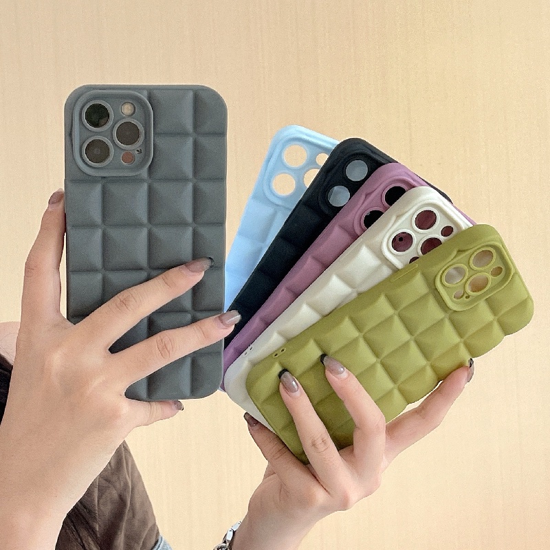 Jual Waffle Case/ Puffy Grid Case for iphone 7 8 plus x xs xr max 11 12 ...