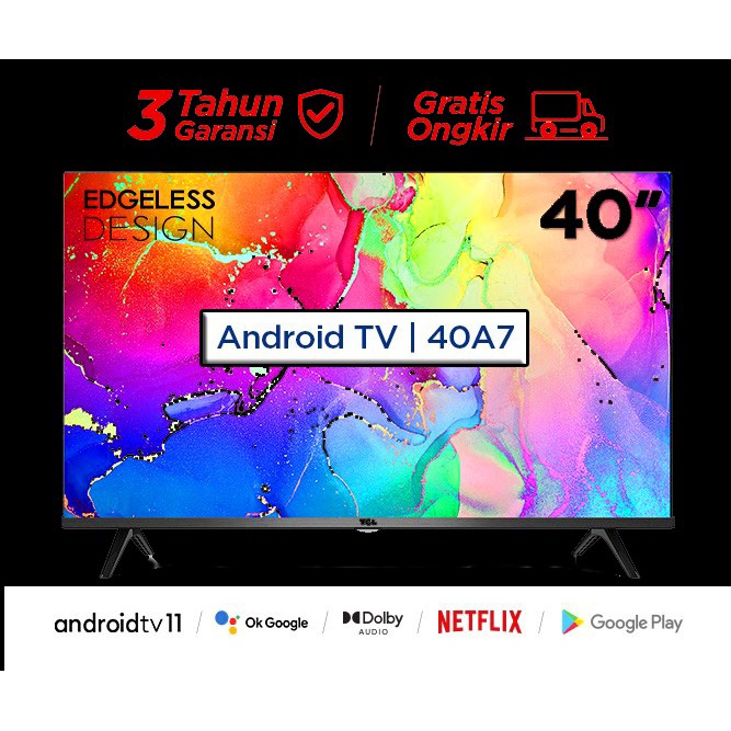 Jual TV ANDROID 40 INCH TCL Led - Smart TV Android - TCL 40A7 | Shopee Indonesia