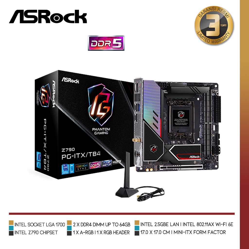 Jual ASROCK Z790 PG-ITX/TB4 | Intel Z790 LGA 1700 DDR5 Mini-ITX ...