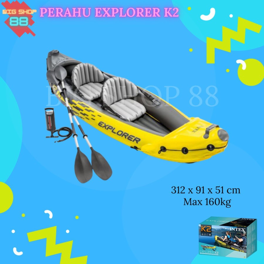 Jual INTEX PERAHU KARET KAYAK KANO TIUP CHALLENGER K1 K2 EXPLORER K2 ...