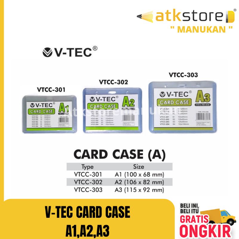 Jual Card case V-tec ukuran A1 A2 A3 ( isi 20 ) || KEPLEK MIKA UKURAN A1 A2 A3 || lanyard || id ...