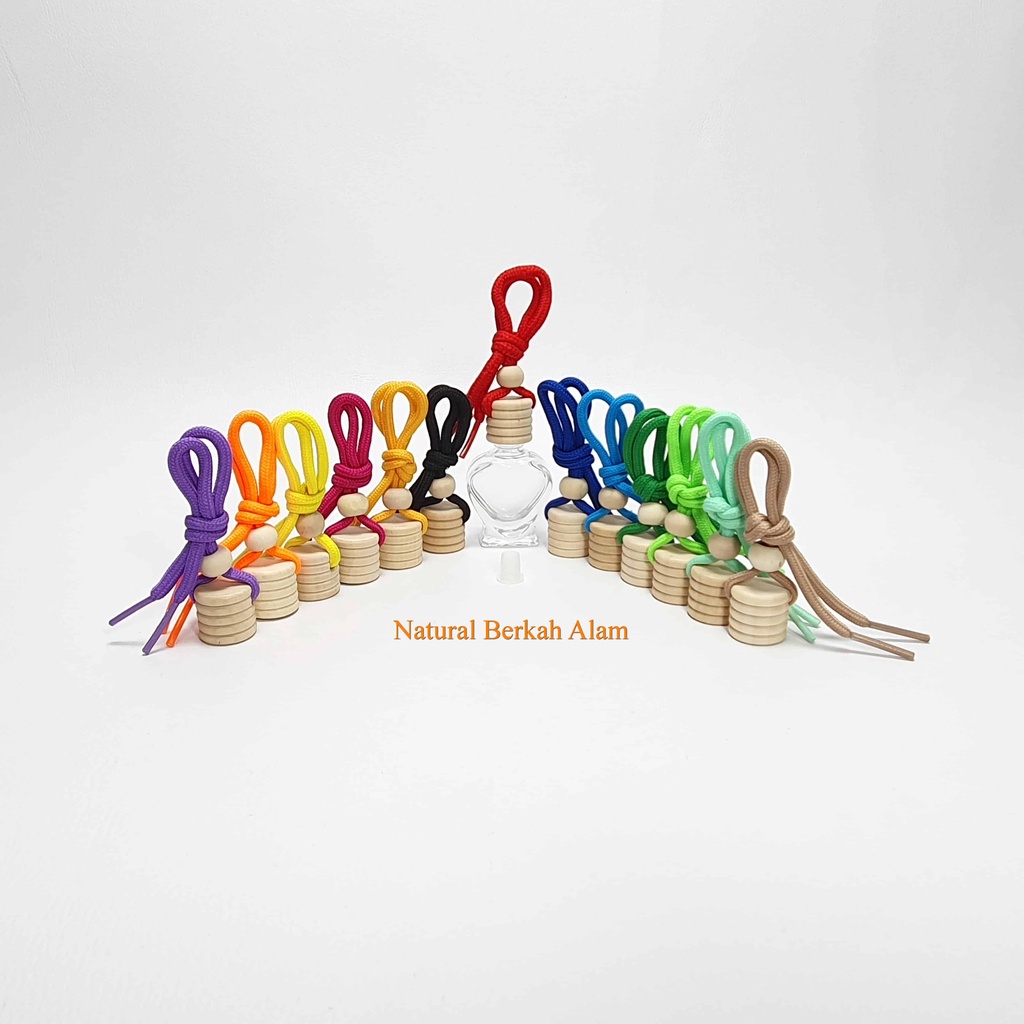 Jual Botol Parfum Gantung 10 Ml Heart Tutup Kayu Bulat / Botol Kaca ...