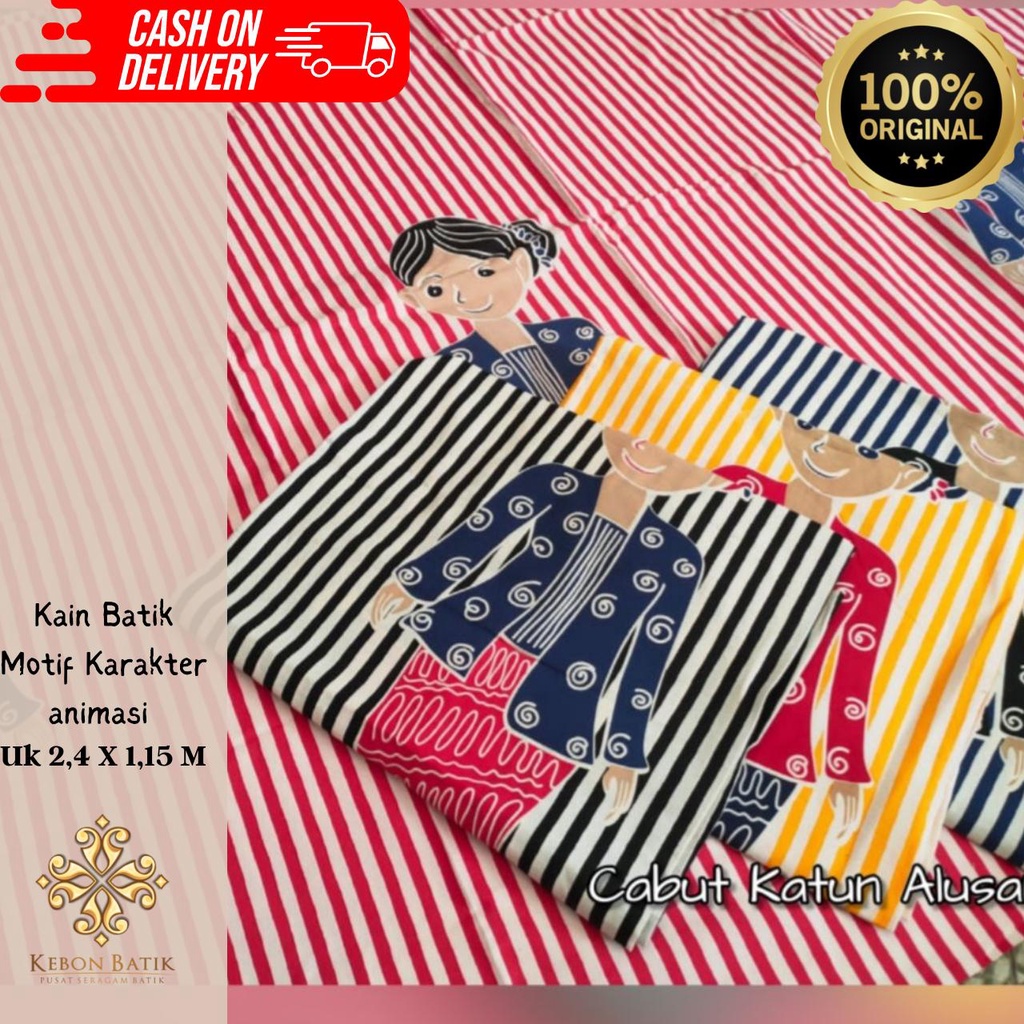 Jual kain batik premium motif animasi bahan kemeja atau baju 2302140006 ...