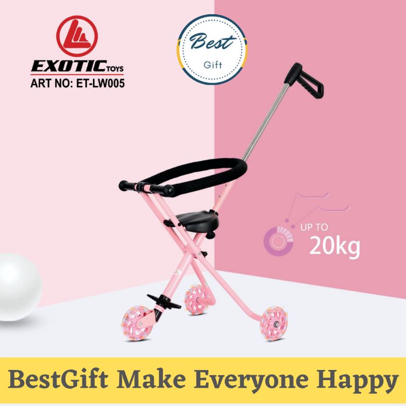 Jual Magic Stroller Exotic LW-005 Pink Biru Hitam (3 RODA) | Shopee Indonesia