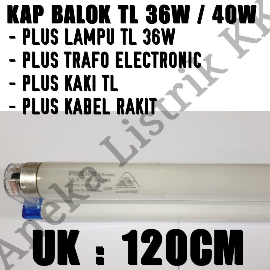 Jual KAP BALOK 36W 40W RUMAH BOX LAMPU NEON TL 36 40 W WATT + KAKI ...
