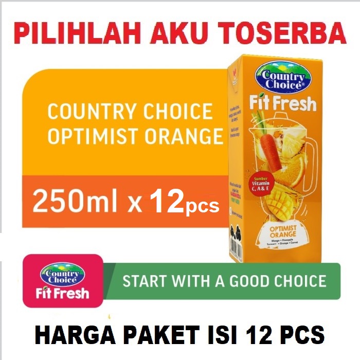 Jual Country Choice Fit Fresh OPTIMIST ORANGE 250 ml - ( HARGA 12 pcs ...
