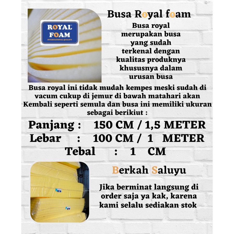 Jual Busa kuning Royal Foam empuk ukuran 150 cm x 100 cm x 1 CM ...