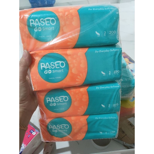 Jual tisu tissue paseo GO smart 200s 2ply (1pak 4pc) | Shopee Indonesia