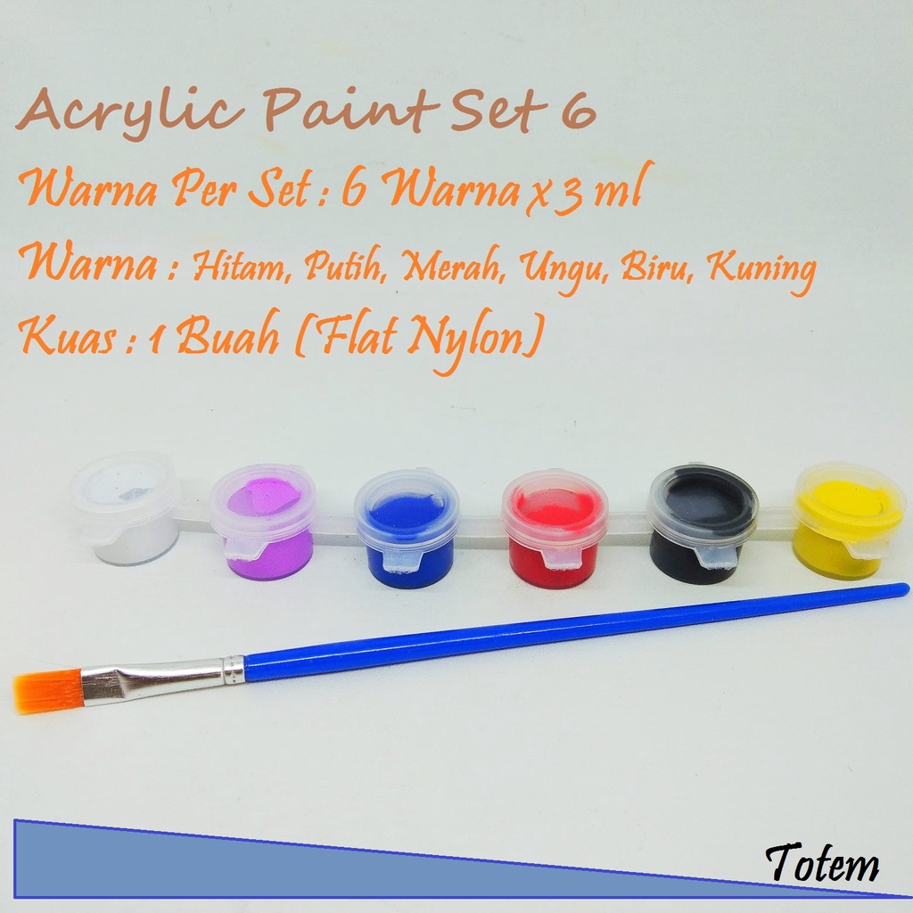 Jual Cat Akrilik Cat Acrylic Alat Lukis Cat Air Cat Lukis Kuas Lukis 6 ...