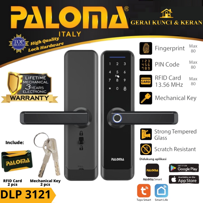 Jual Digital Lock Smart Home PALOMA DLP 3121 Kunci Pintu Door Handle ...