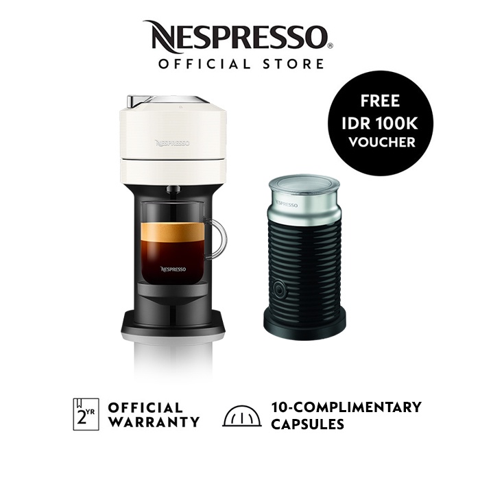 Jual Nespresso Vertuo Next Coffee Machine White, with Aeroccino3 Black ...