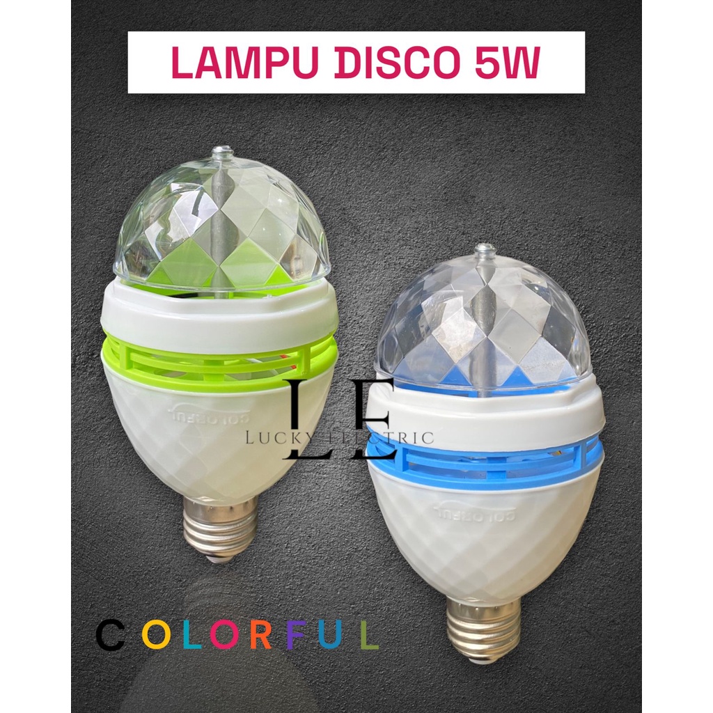 Jual LAMPU DISCO FULL WARNA WARNI LED PUTAR COLOUR RAINBOW RGB E27 ...