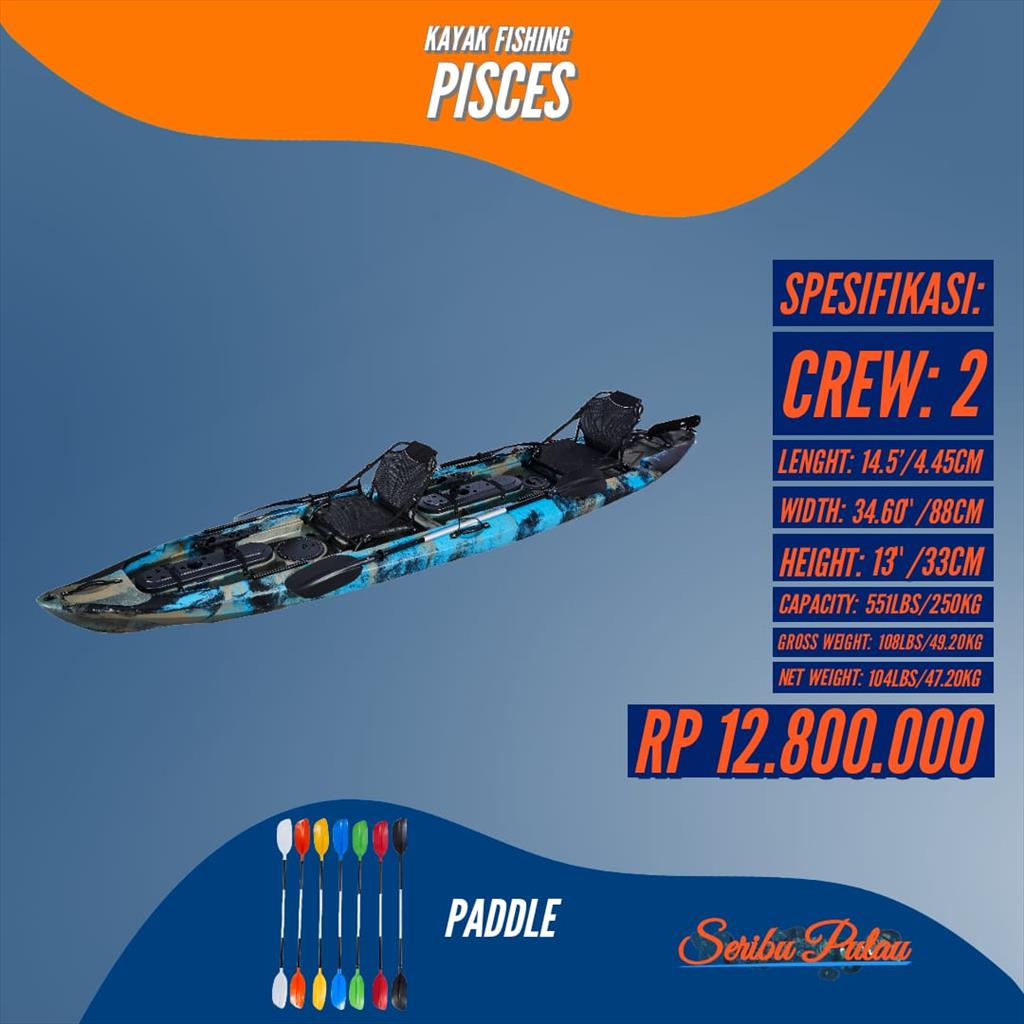 Jual Perahu Kayak Fishing Memancing Dayung Paddle LSF Pisces | Shopee ...