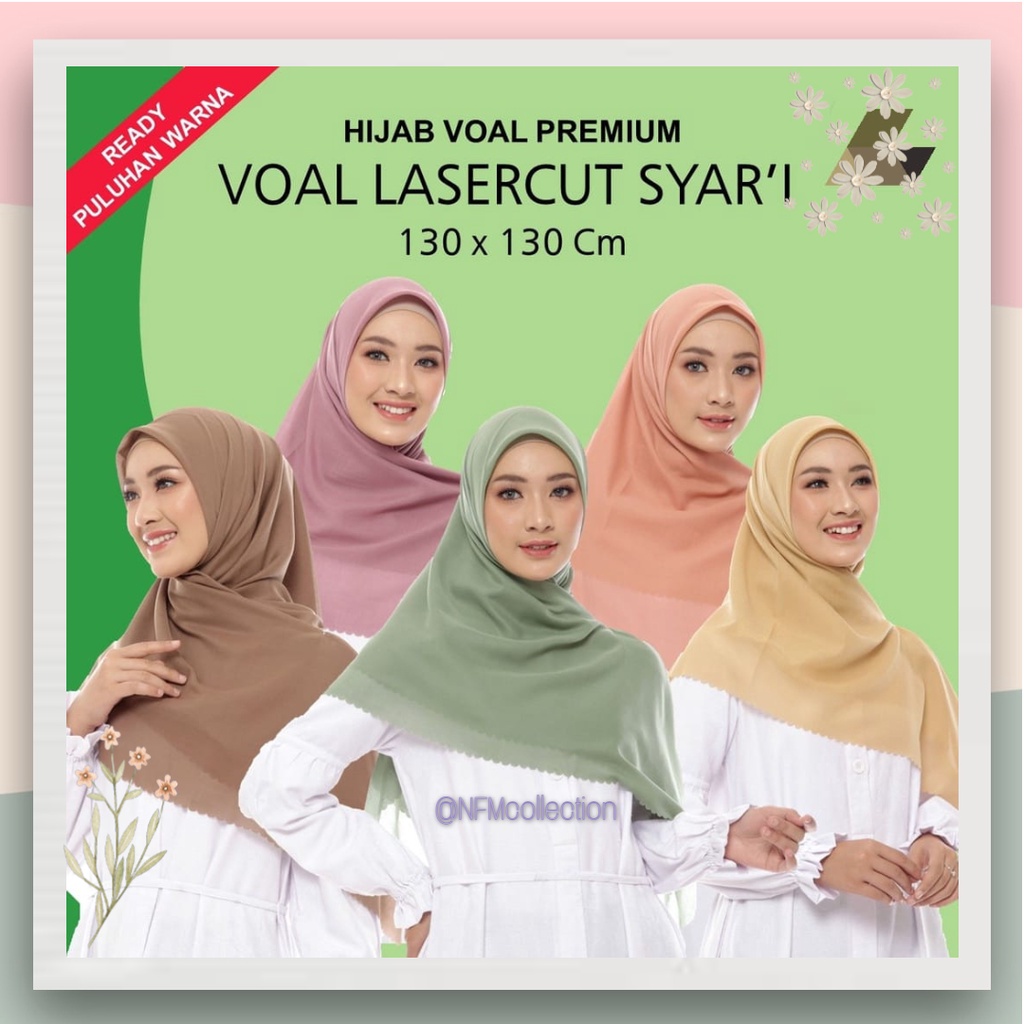 Jual [COD] Hijab Paris Premium Syar'i ukuran 130 x 130 cm | Jilbab Segi ...
