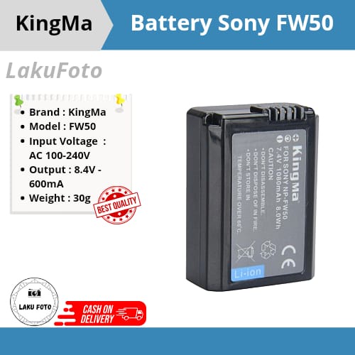 Jual Baterai KINGMA for Sony NP-FW50 1080mAh Kingma | Shopee Indonesia