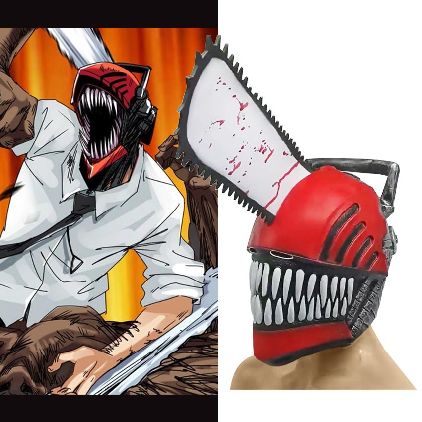 Jual Chainsaw Man Denji Mask Cosplay Latex Masker Helm Masquerade Pesta ...