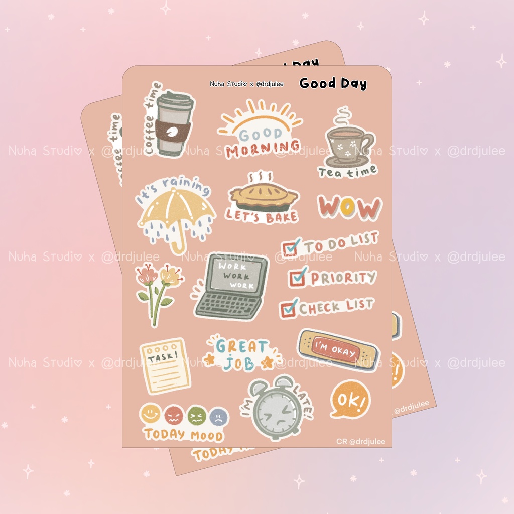 Jual Sticker by drdjulee | Good Day Coffee Kopi Good Morning Tea Time ...