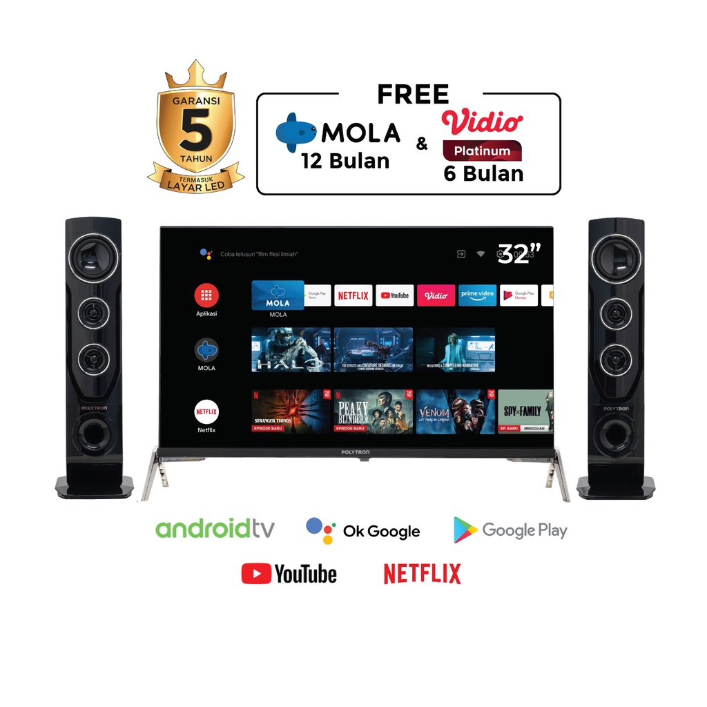 Jual POLYTRON PLD-32TAG5959 LED TV 32 INCH DIGITAL ANDROID TV ...