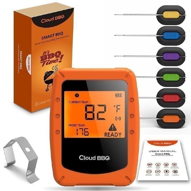 Jual SMART BLUETOOTH Thermometer 6 Probes Digital BBQ Kitchen Grill ...