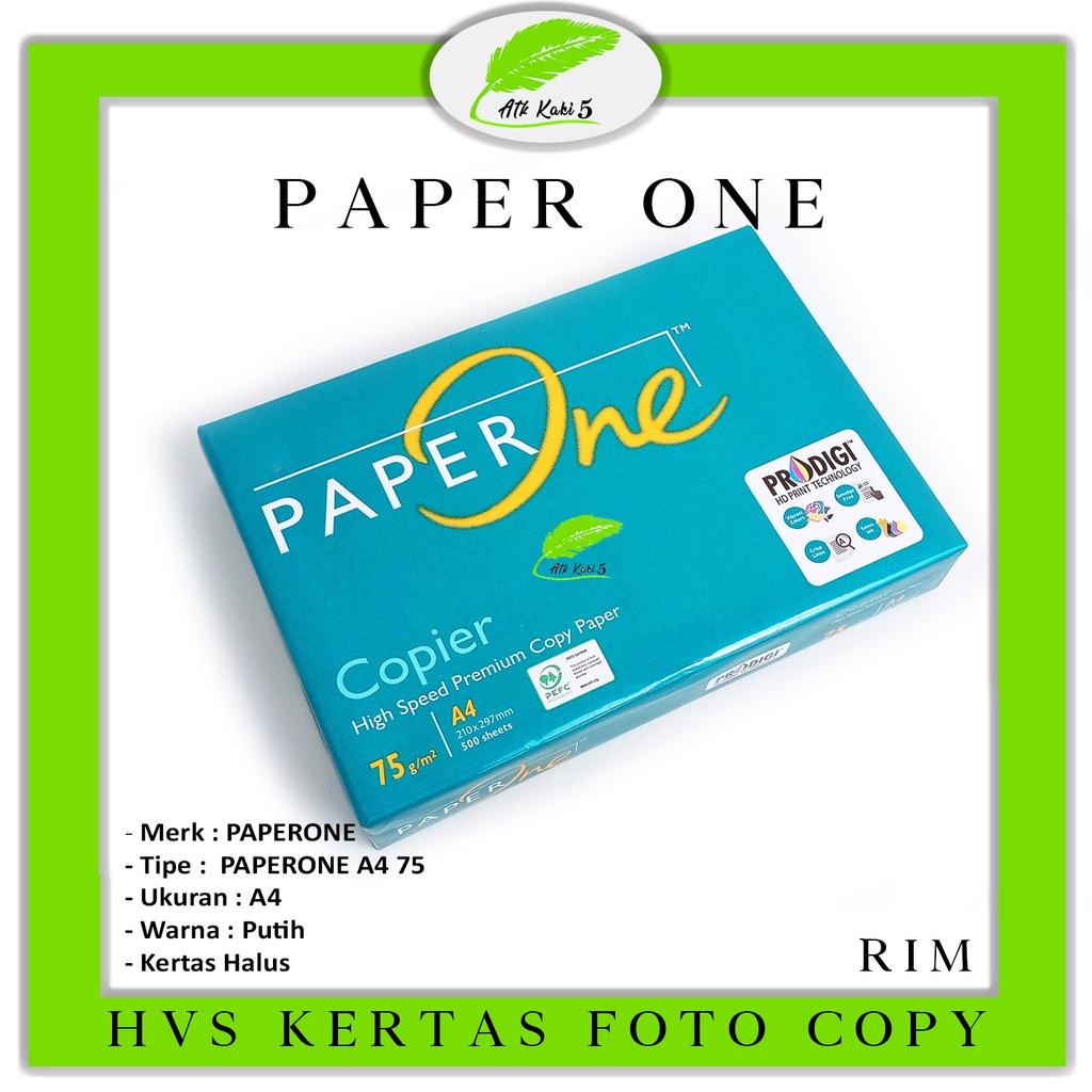 Jual PAPER ONE Varian Kertas Foto Copy / HVS A4 - RIM | Shopee Indonesia