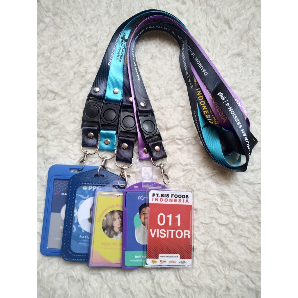 Jual ID Card + Lanyard Sablon 1 Warna, Paket Fullset, Custom | Shopee ...