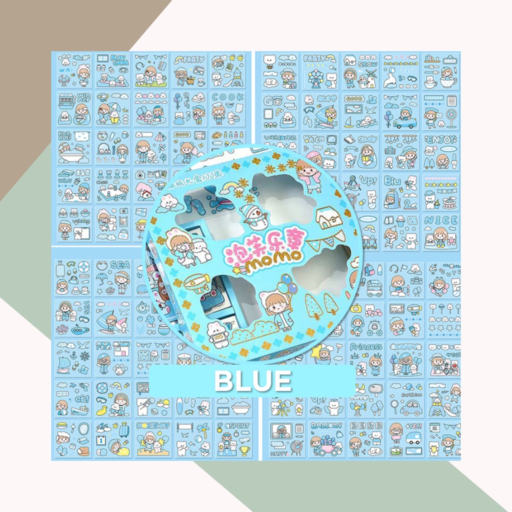 Jual Goto Momo Stiker Lucu Kartun Korea Sticker Motif Anti Air 100 ...