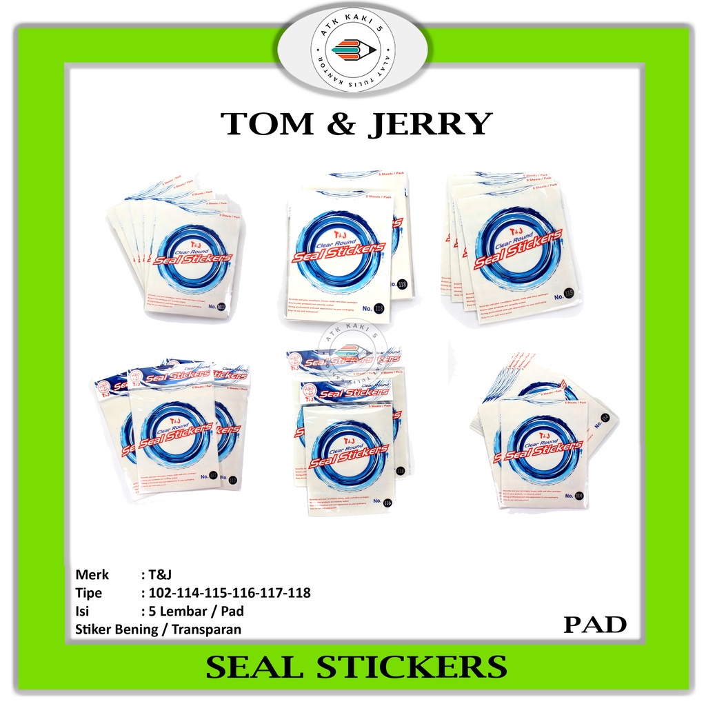 Jual Tom Jerry Label Sticker Seal Round Sticker Segel Pad